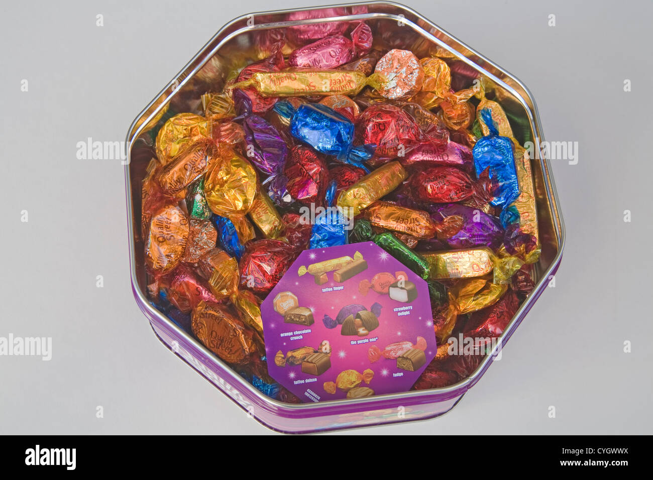 Studio Tin of variety soft centre chocolates wrapped in cellophane ...
