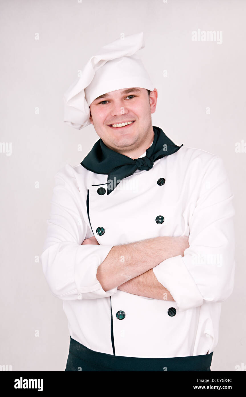 smiling man cook isolated on white background Stock Photo - Alamy