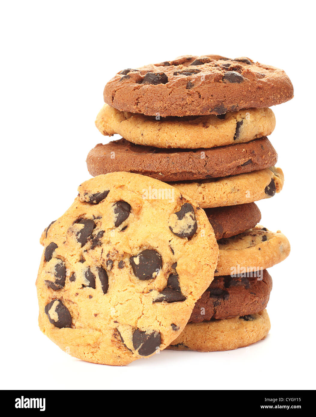 Biscuits with pieces of chocolate coating Stock Photo - Alamy
