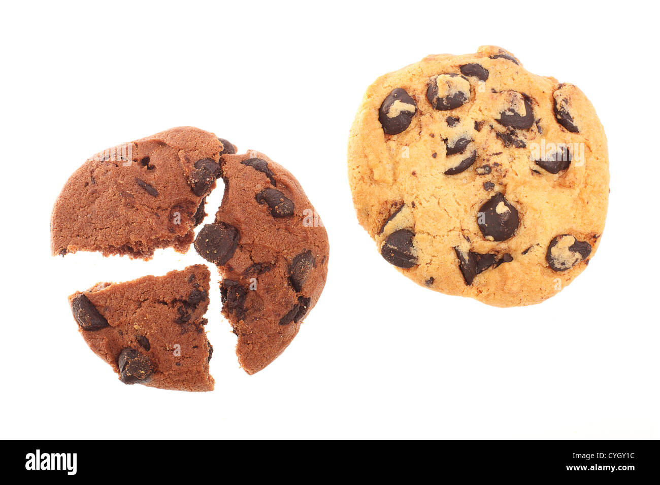 Biscuits with pieces of chocolate coating Stock Photo - Alamy