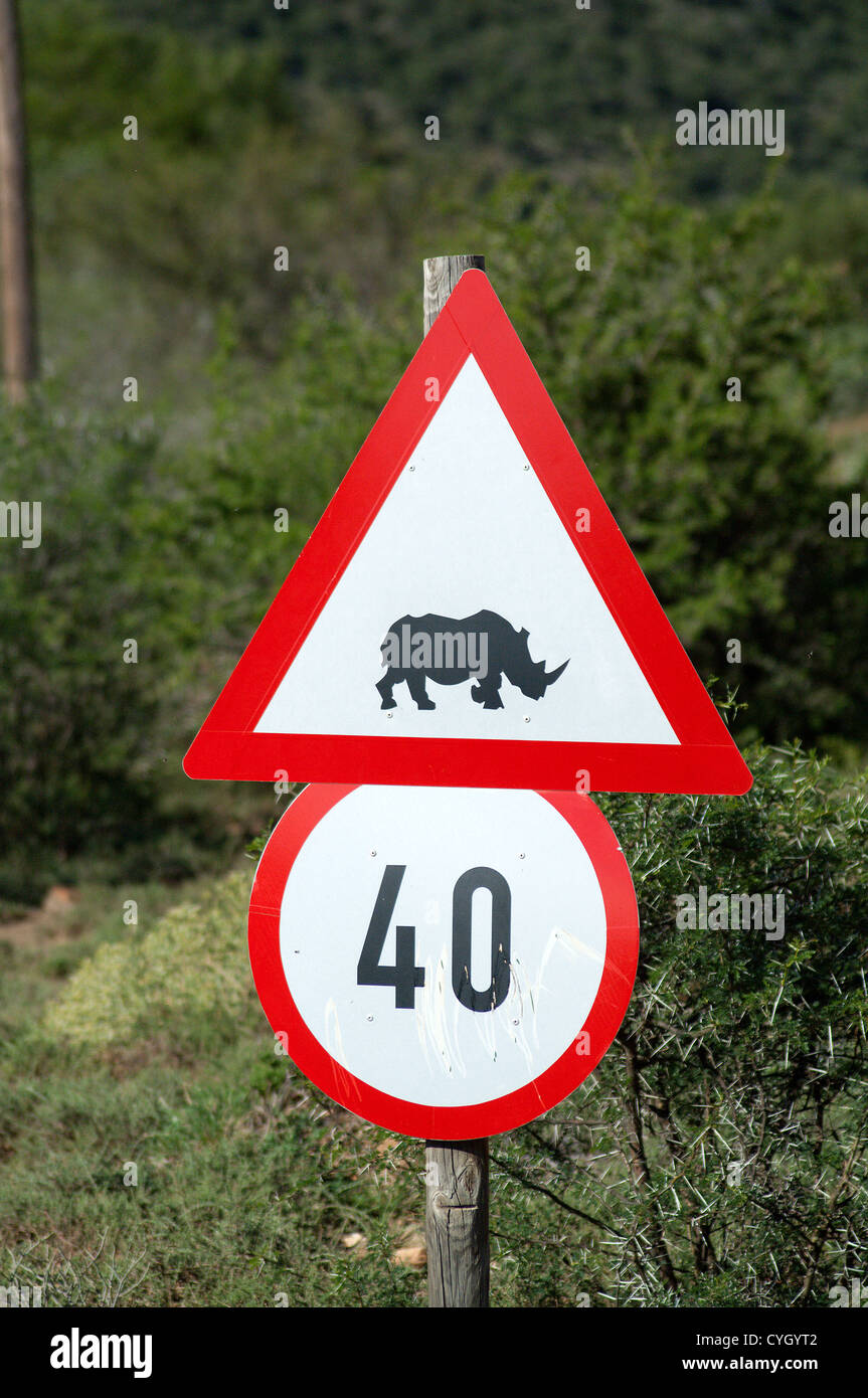 Rhino warning sign hi-res stock photography and images - Alamy