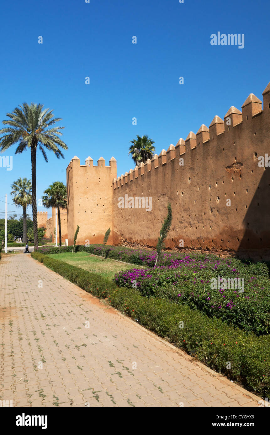 Ancient fortified walls surrounding the Moroccan Capital City of Rabat ...