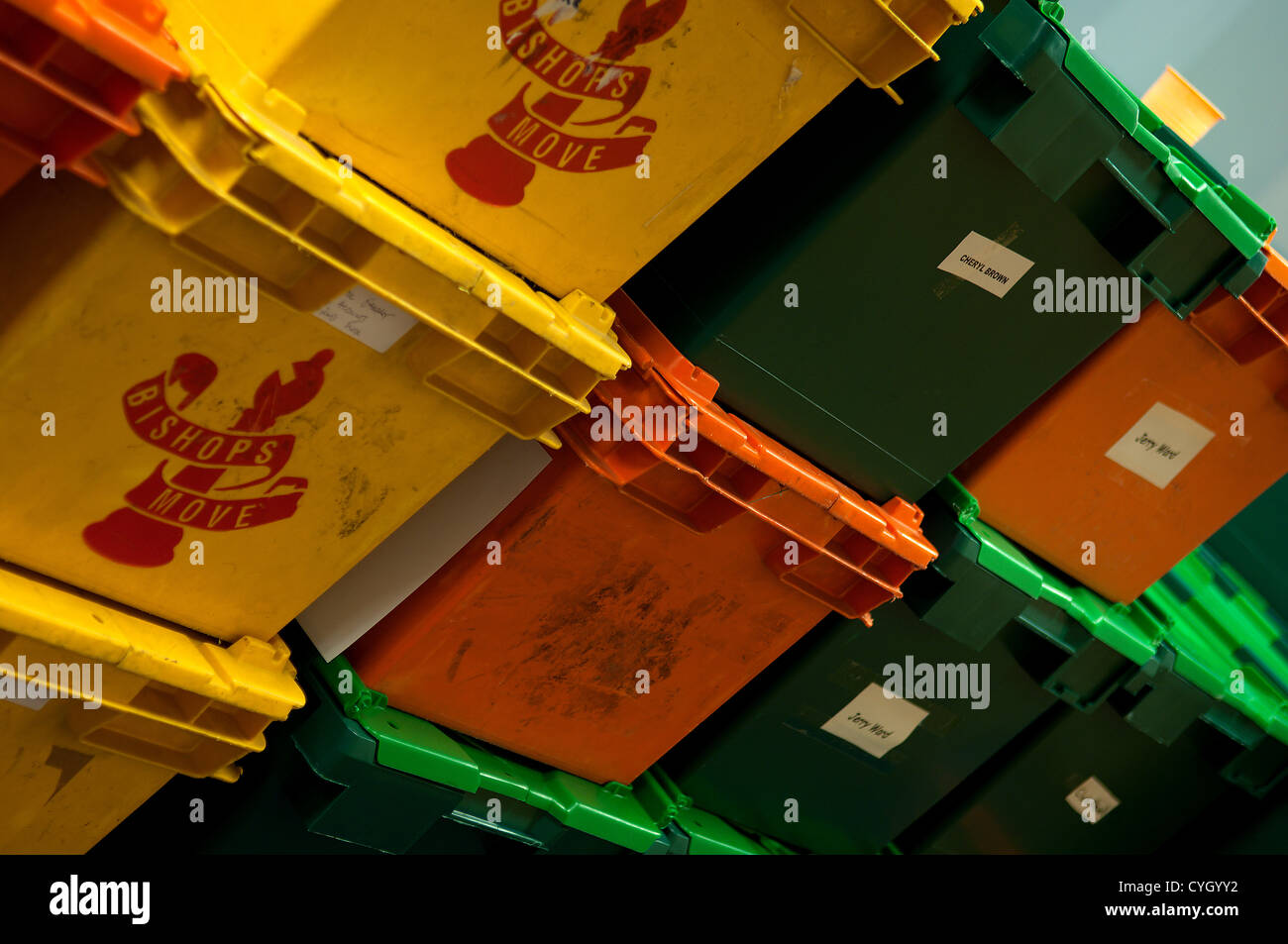 Selection of Coloured Plastic Boxes Stock Photo - Alamy