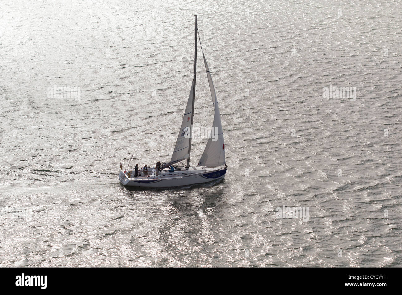 Yacht sailing in the Solent. England UK Stock Photo - Alamy
