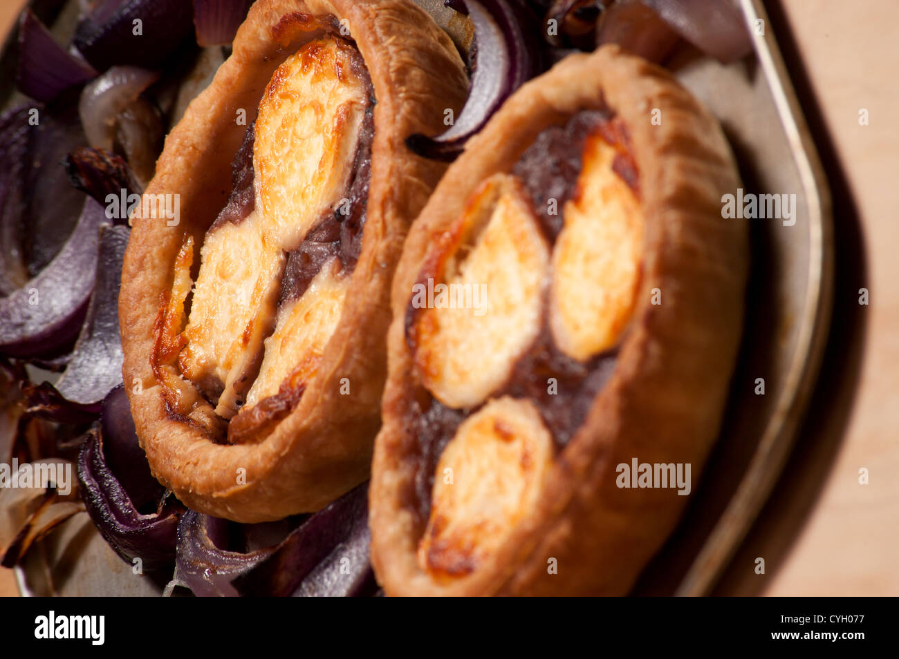 Two Pies on Tray Stock Photo - Alamy