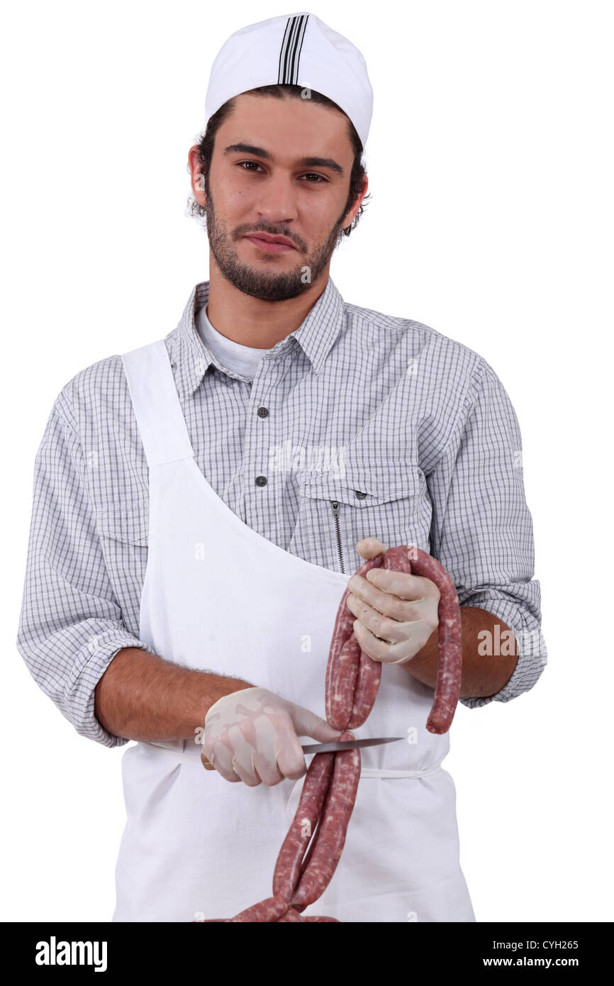 portrait of a butcher Stock Photo - Alamy