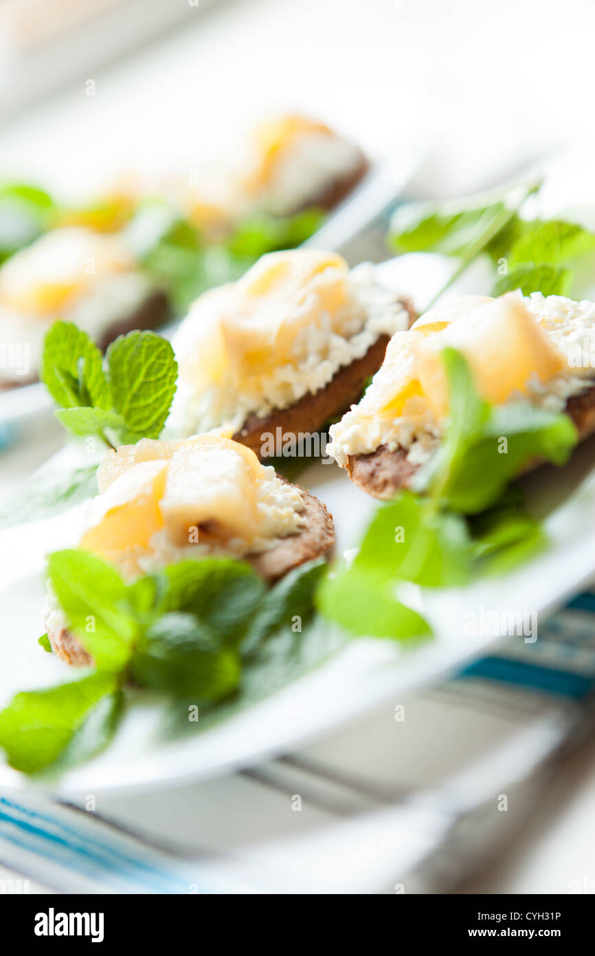 Cookies with cottage cheese and pear jam, close up Stock Photo - Alamy