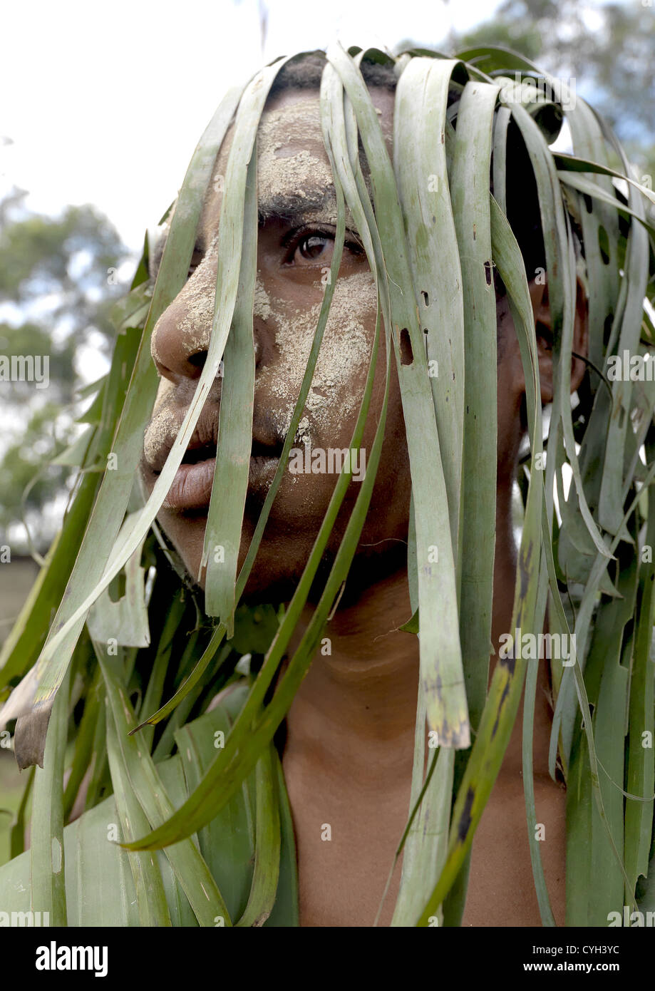 Chimbu Tribe Man During Sing Sing Ceremony, Mount Hagen, Western ...