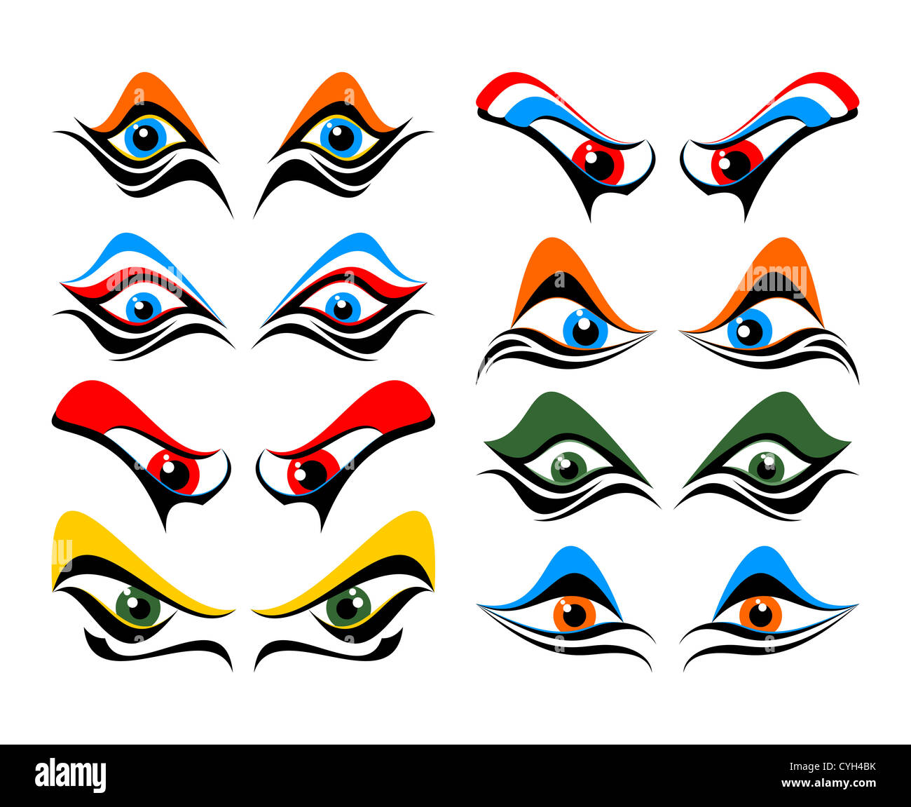 Set of abstract eyes Stock Photo - Alamy