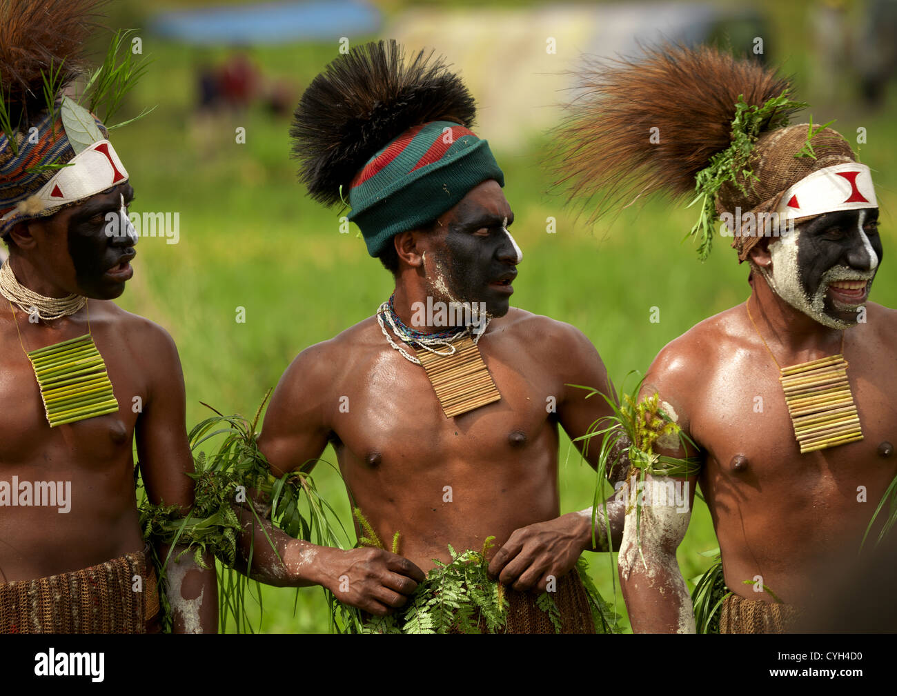 Highlander Warriors In Mount Hagen During Sing Sing Ceremony, Western ...
