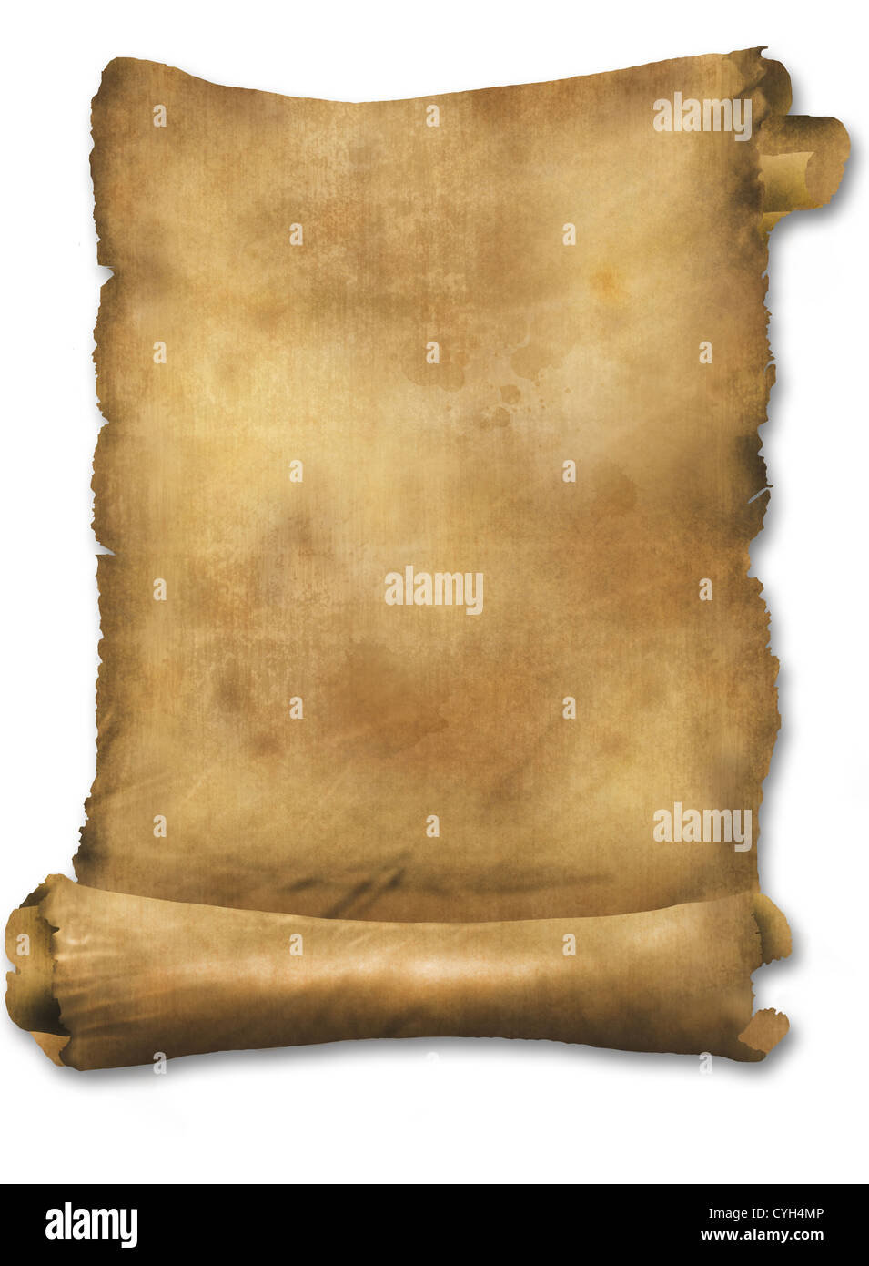 Vintage paper scroll isolated on white Stock Photo - Alamy