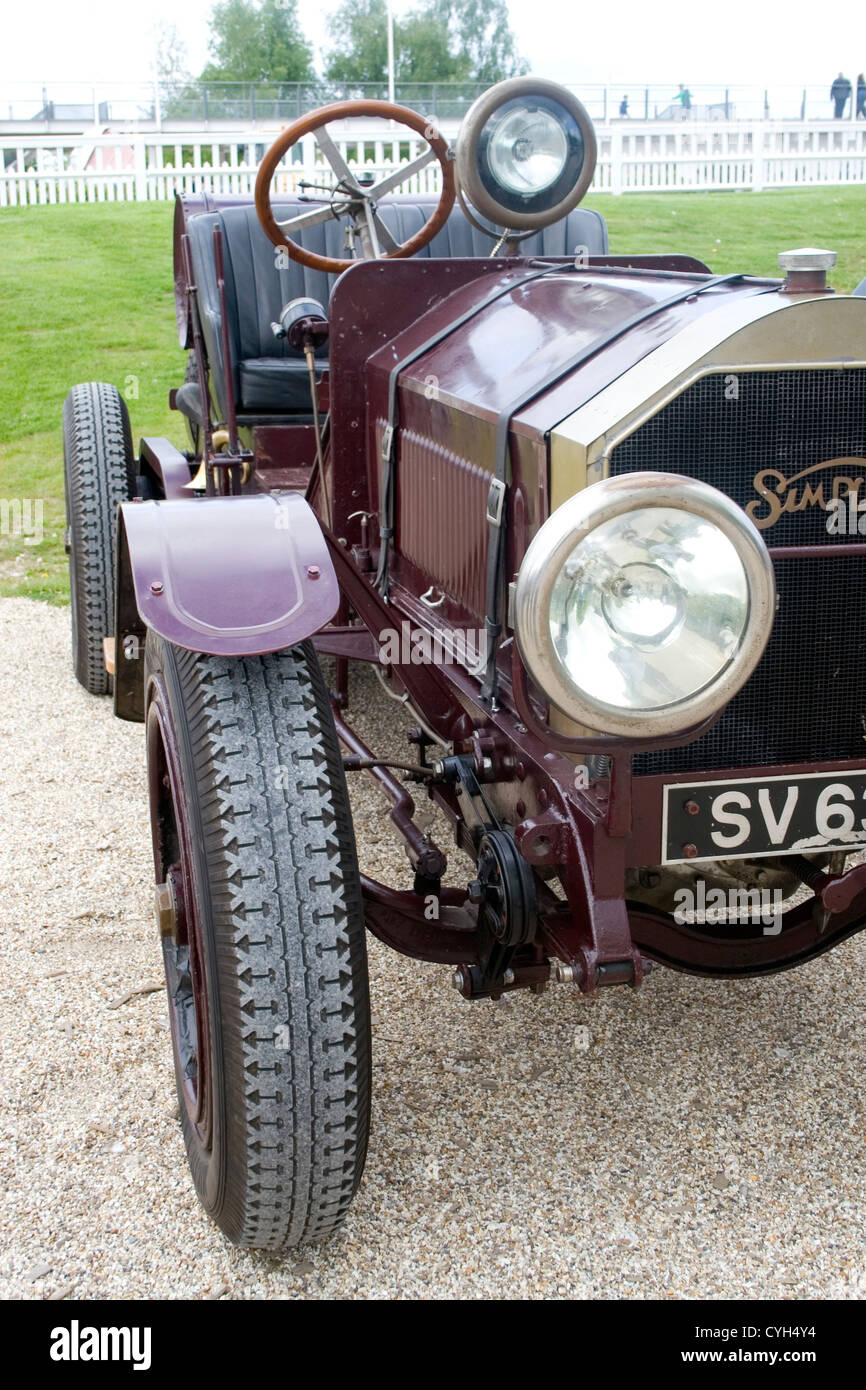 The front of a vintage car on display at a classic car show Stock Photo ...