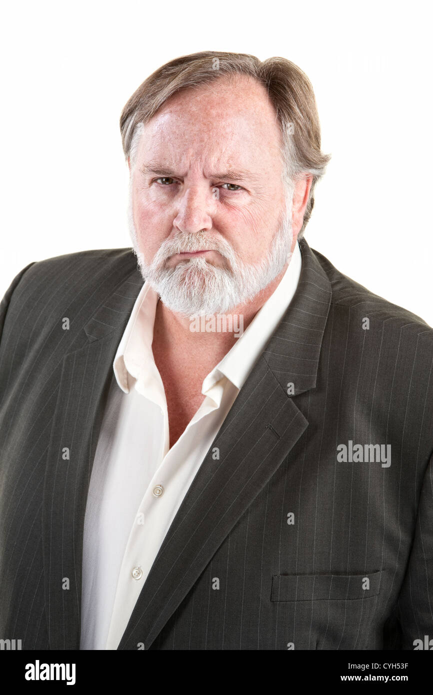 Frowning angry caucasian man with over background Stock Photo - Alamy