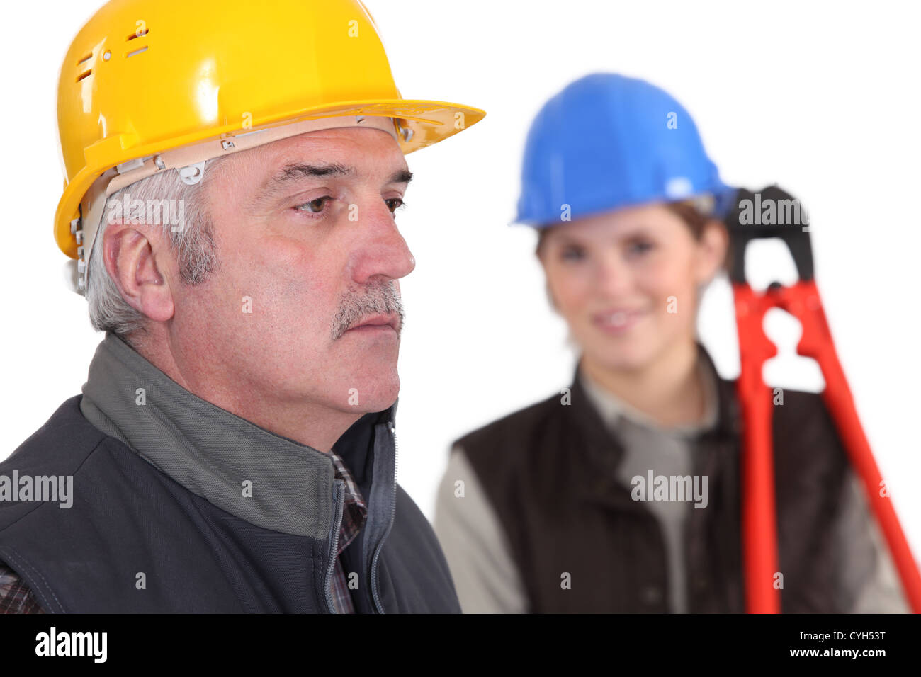 A couple of construction worker Stock Photo - Alamy