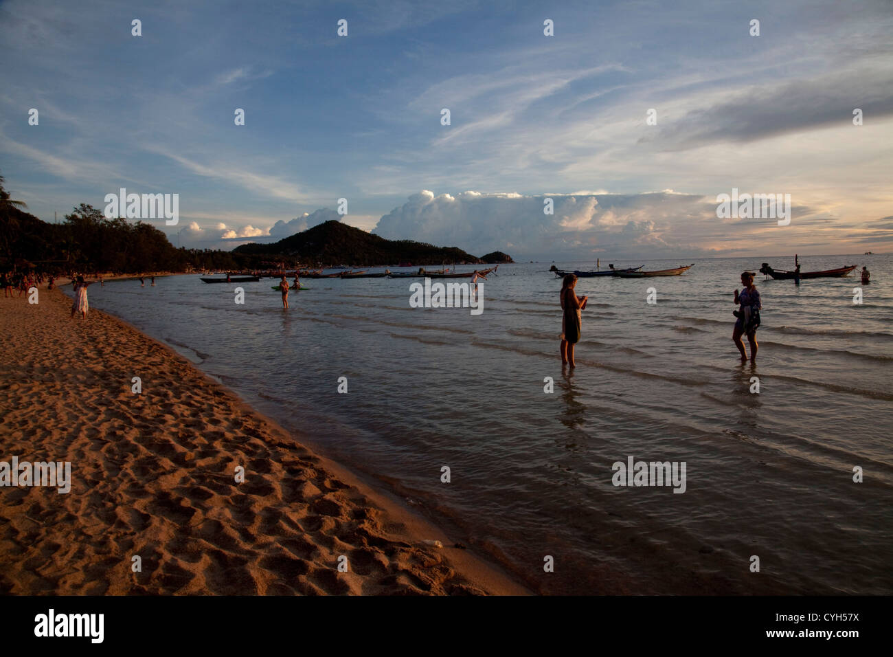 Sunset , Sairee Beach, Koh Tao, Thailand Stock Photo - Alamy