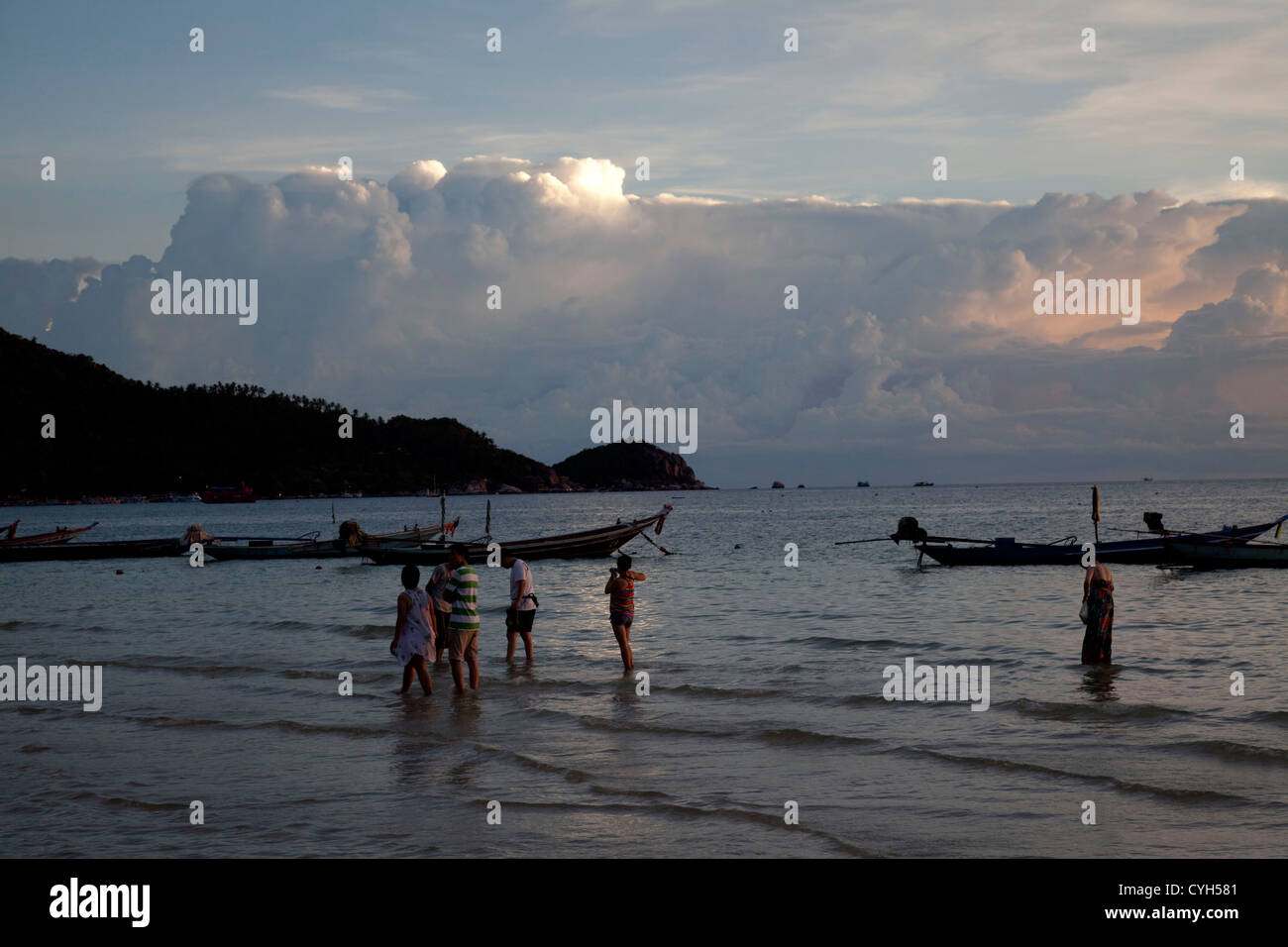 Sunset , Sairee Beach, Koh Tao, Thailand Stock Photo - Alamy