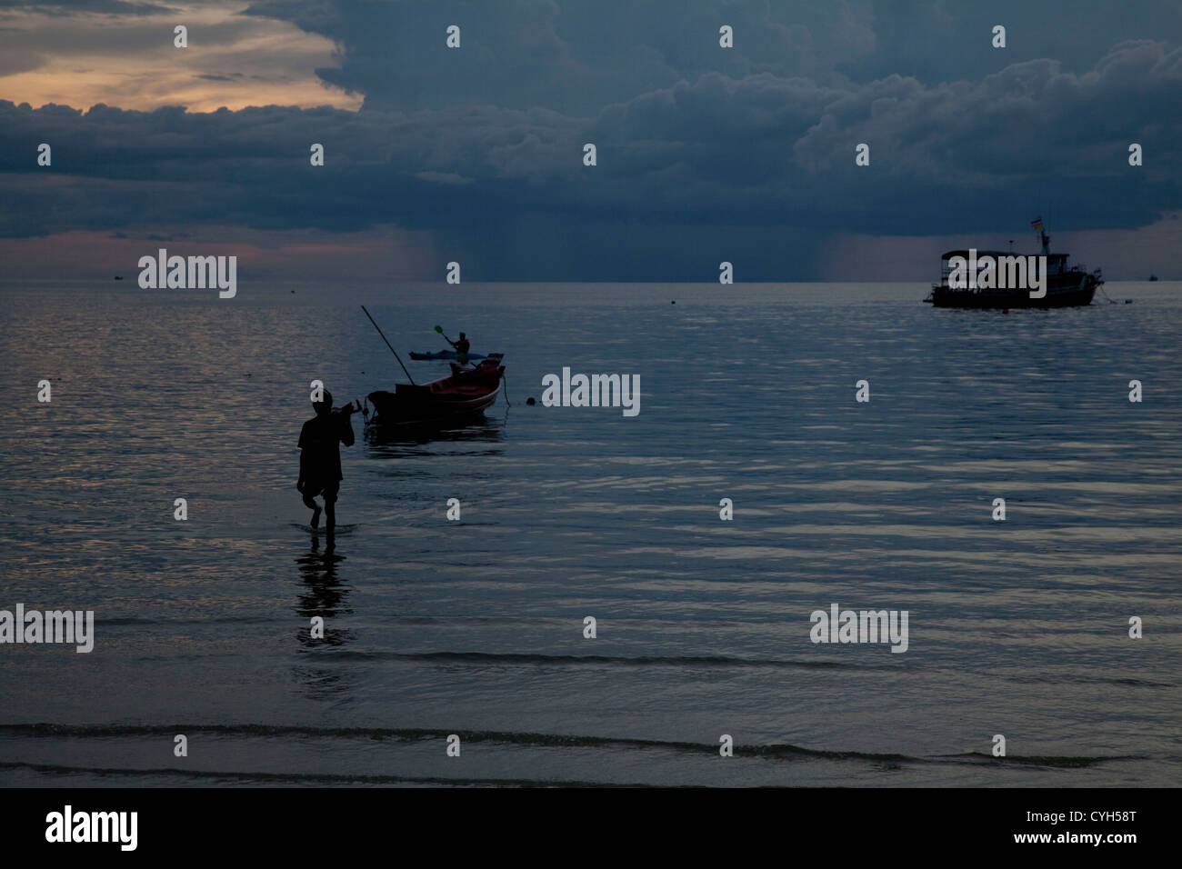 Sunset , Sairee Beach, Koh Tao, Thailand Stock Photo - Alamy