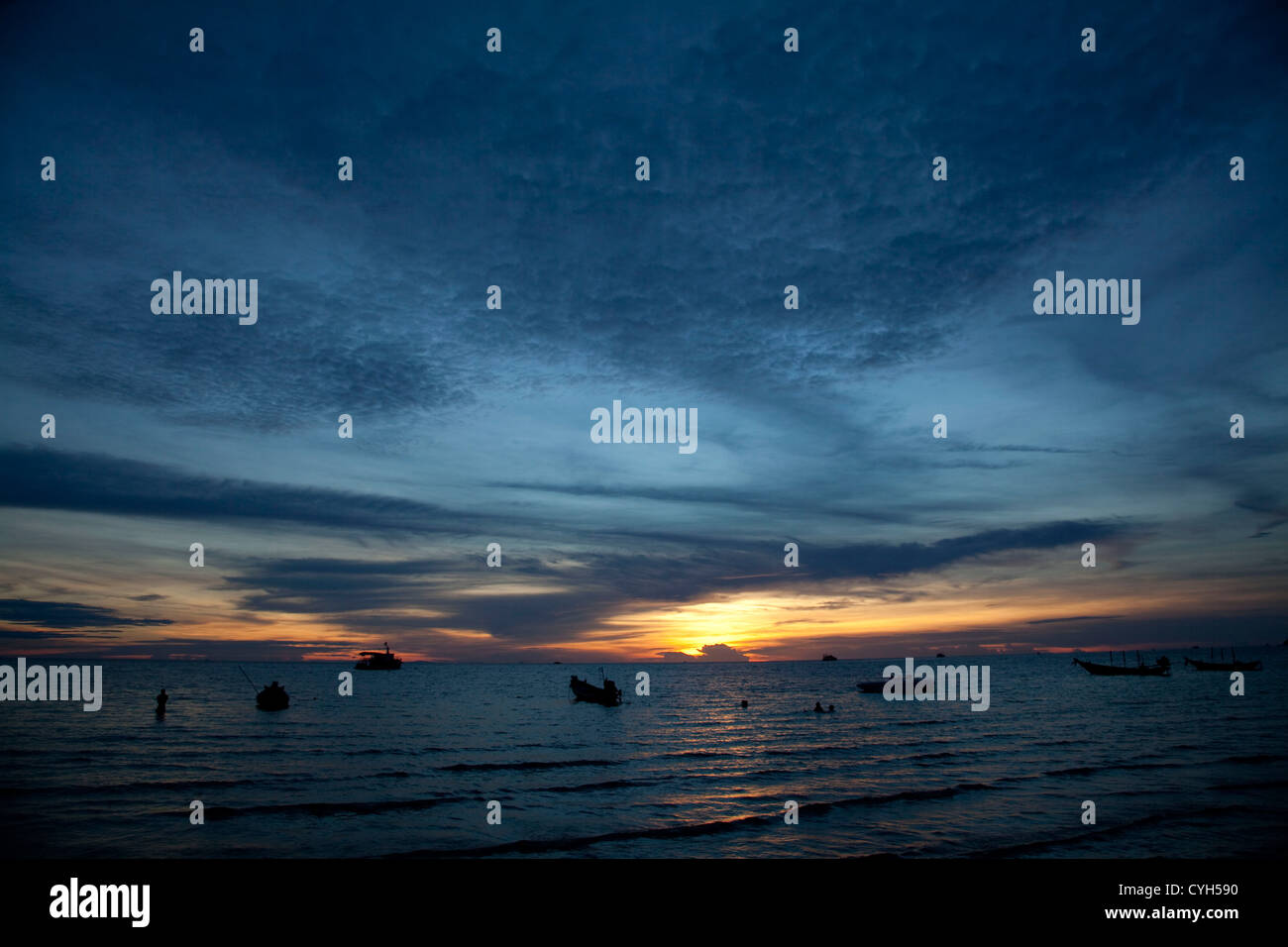 Sunset , Sairee Beach, Koh Tao, Thailand Stock Photo - Alamy