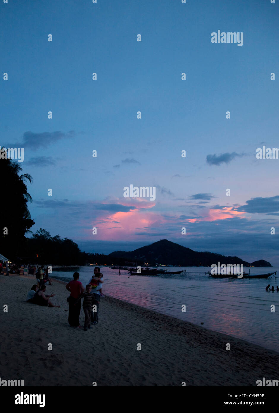 Sunset , Sairee Beach, Koh Tao, Thailand Stock Photo - Alamy