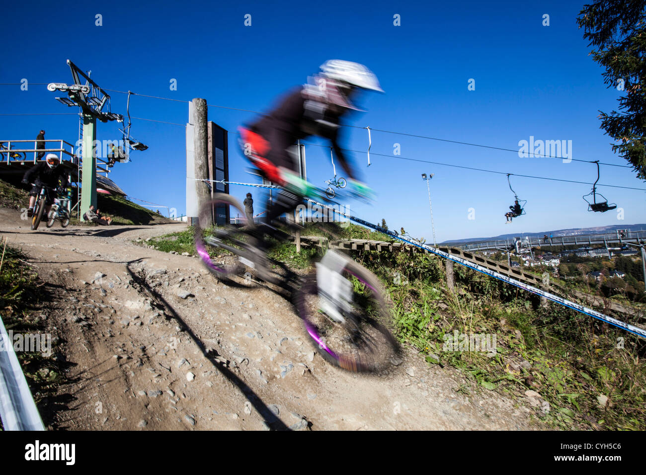 Bike Park Winterberg. A mountain bike area in summer, ski sloops in ...