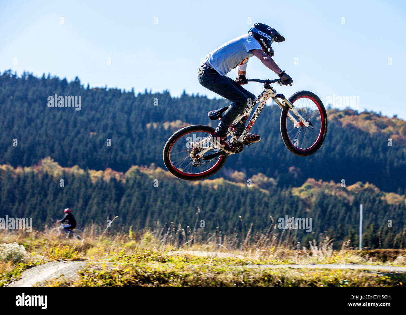 Bike Park Winterberg. A mountain bike area in summer, ski sloops in ...