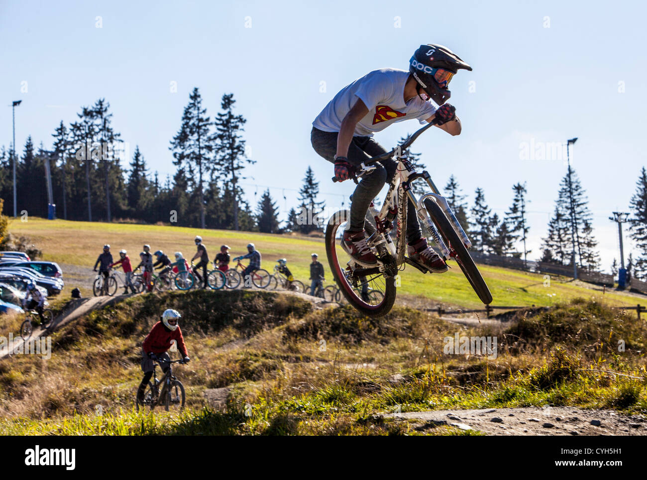Bike Park Winterberg. A mountain bike area in summer, ski sloops in ...