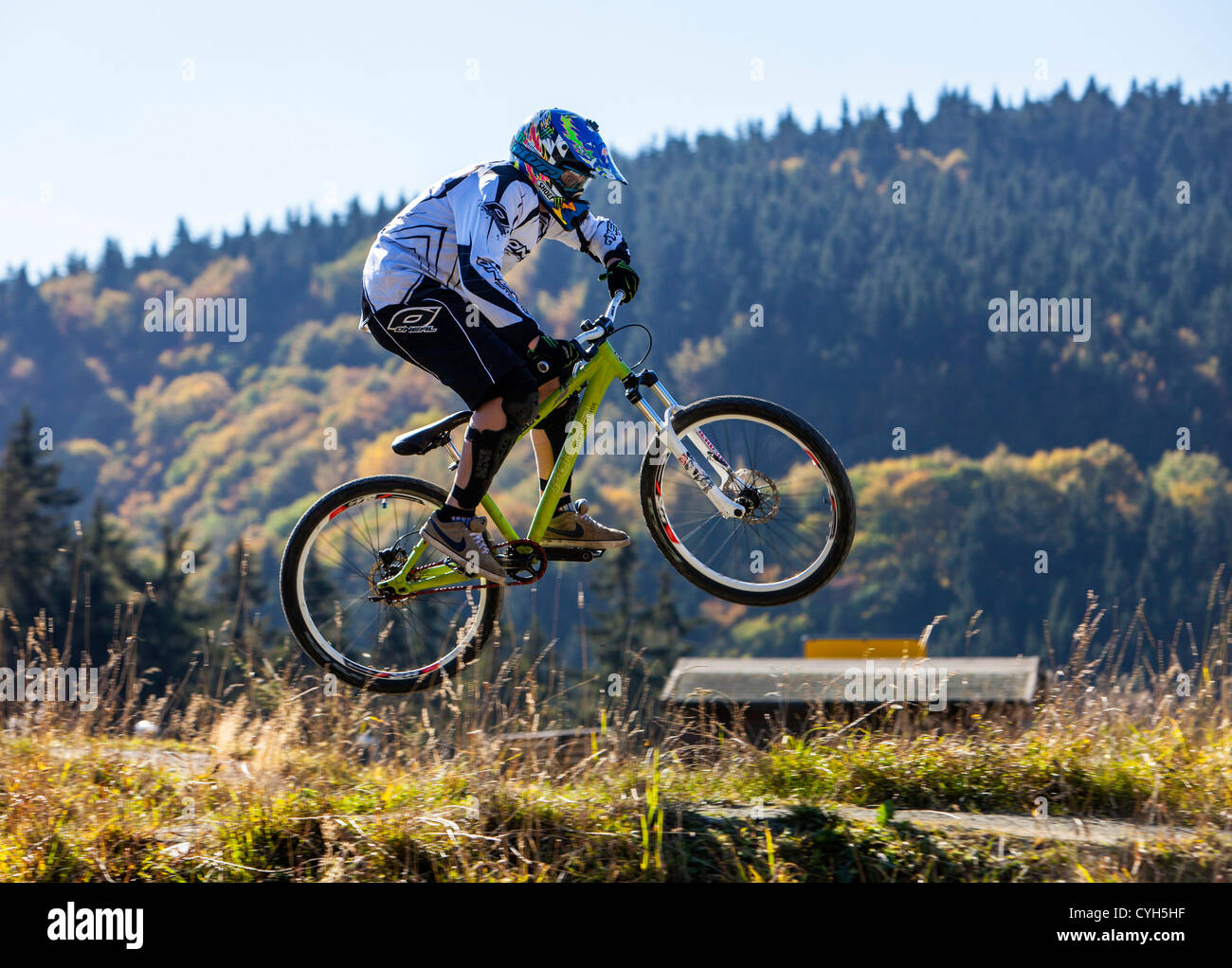 Bike Park Winterberg. A mountain bike area in summer, ski sloops in ...