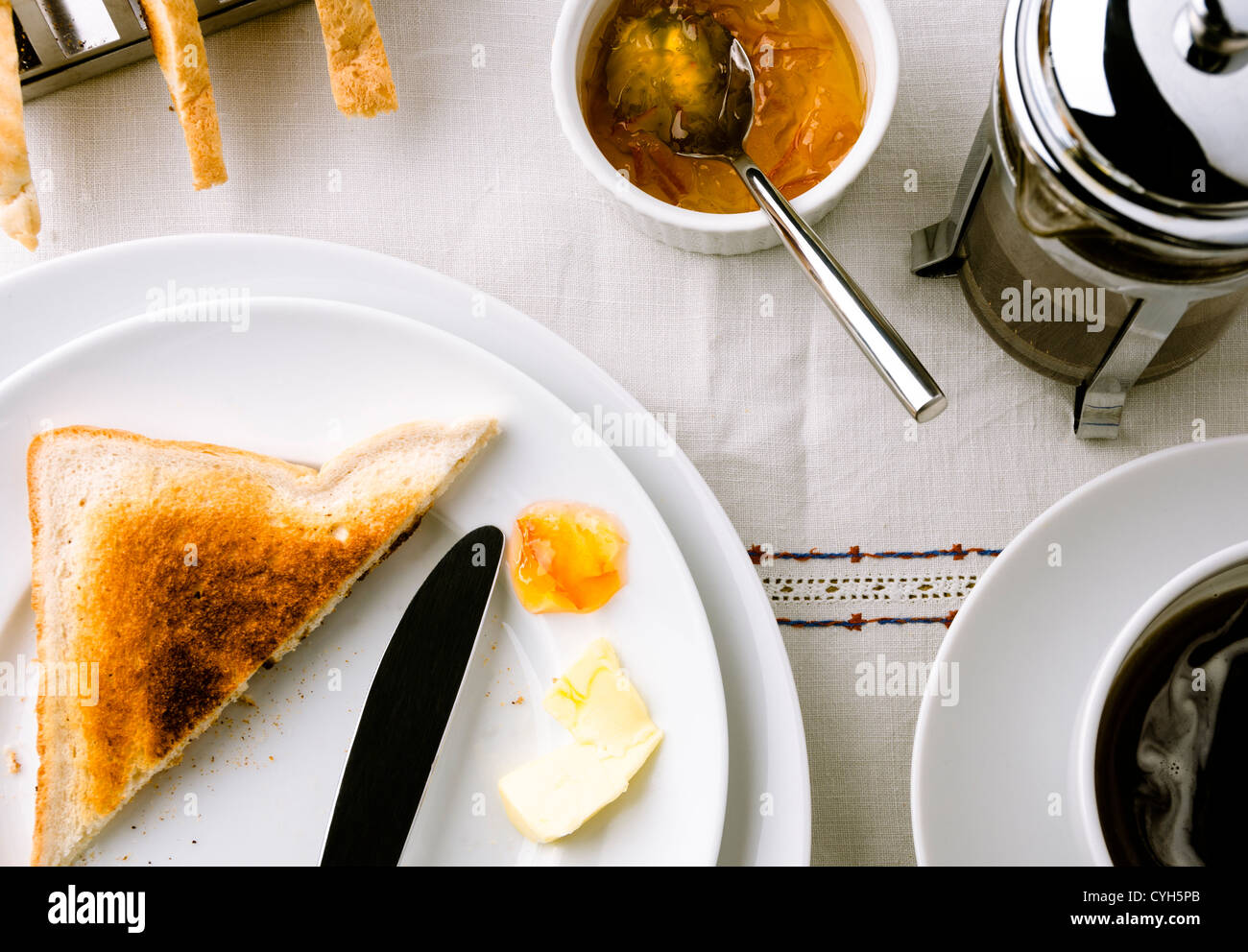 Breakfast of toast and marmalade with coffee Stock Photo - Alamy