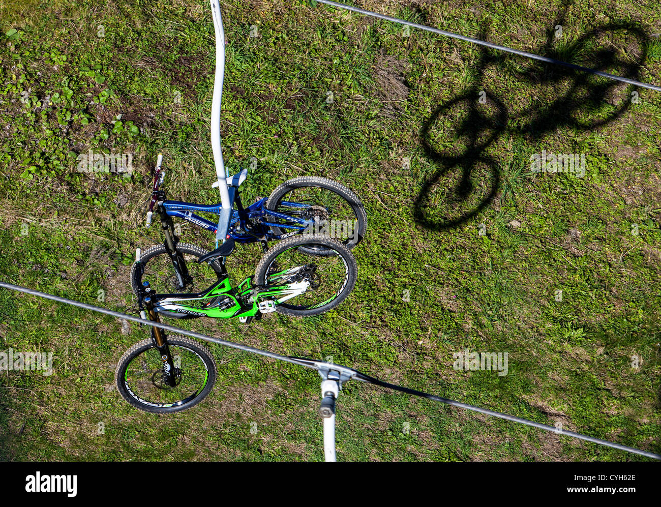 Bike Park Winterberg. A mountain bike area in summer, ski sloops in ...