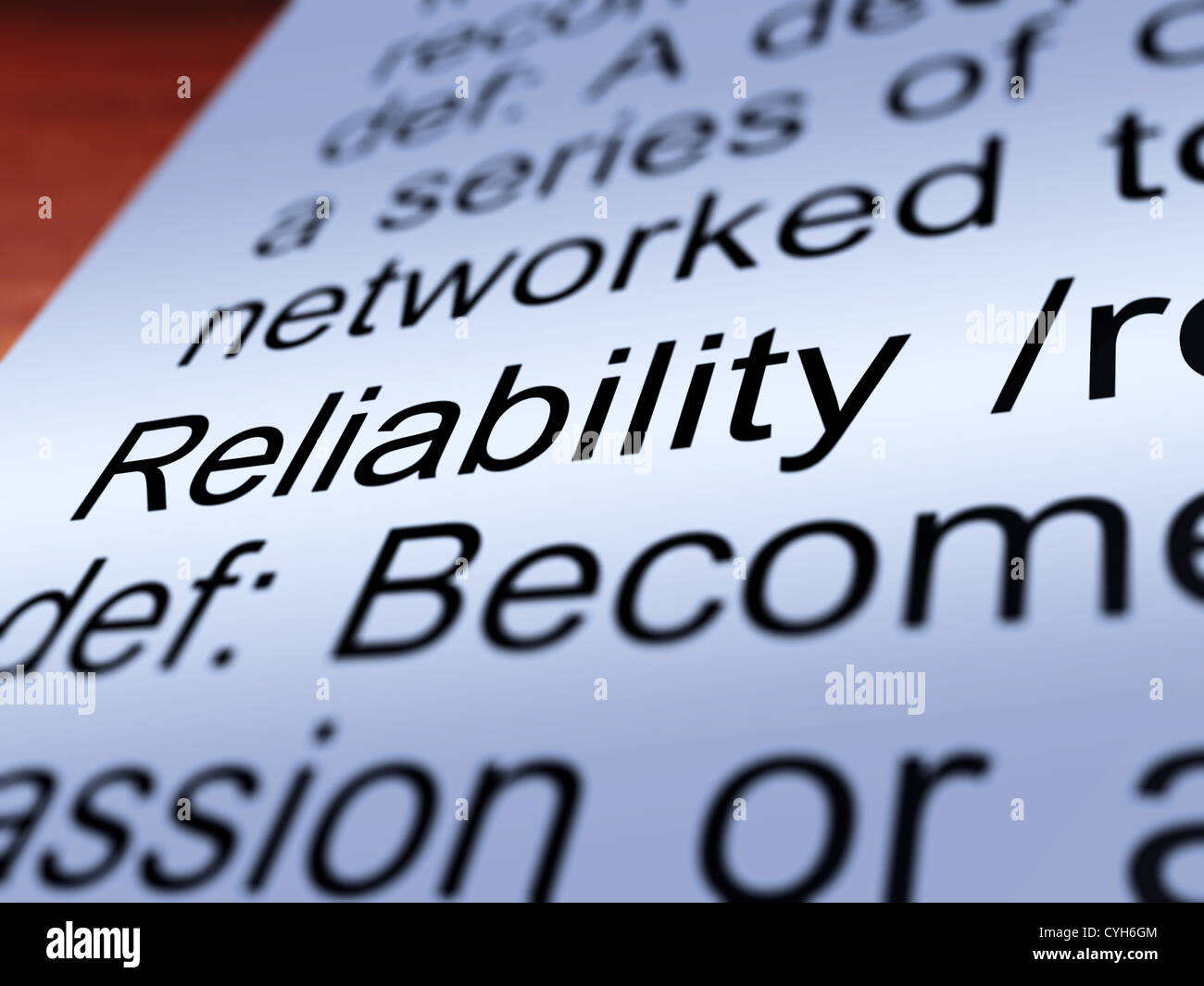 Reliability Definition Closeup Shows Trust Quality And Dependability ...