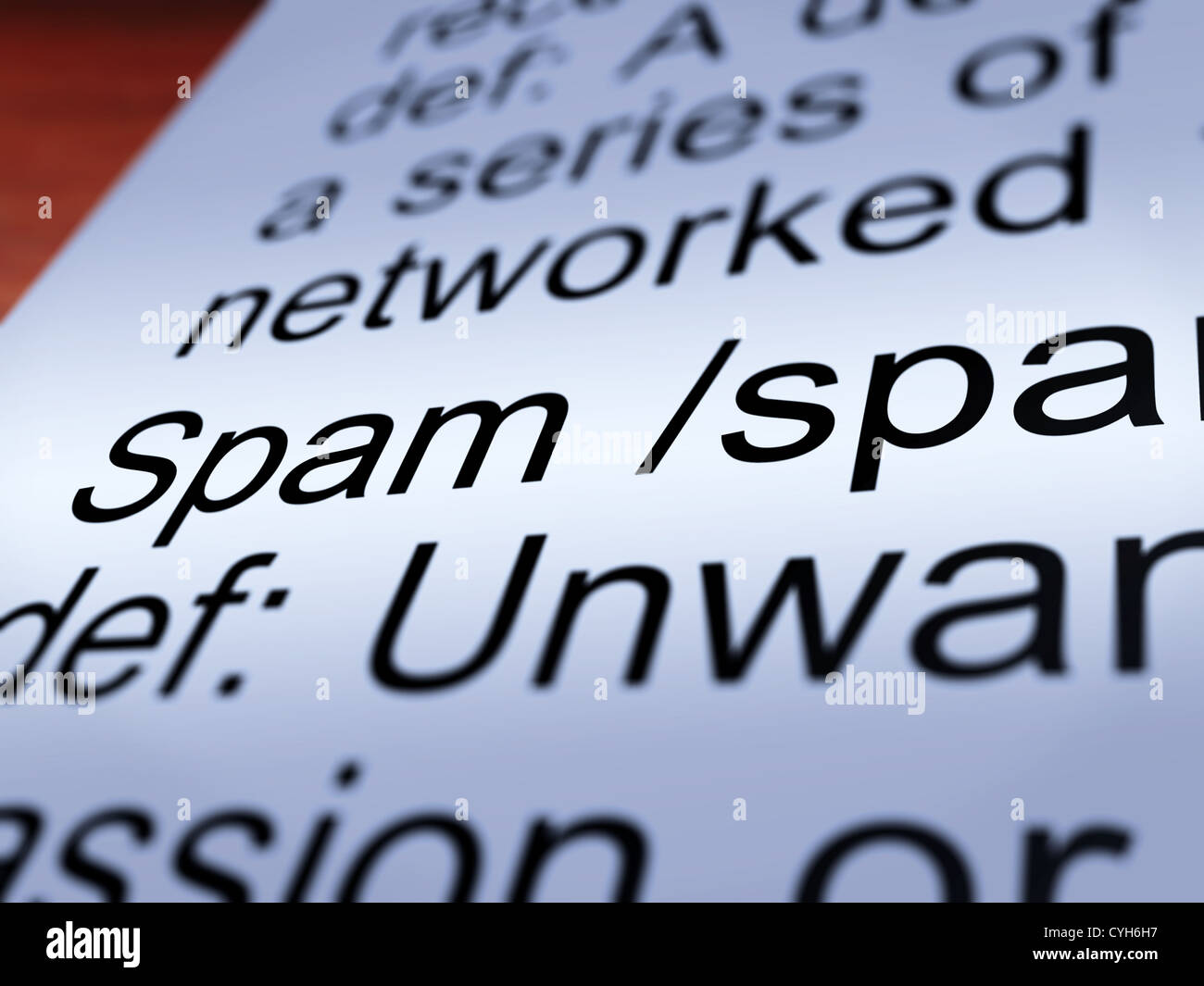 Spam Definition Closeup Shows Unwanted And Malicious Email Stock Photo ...