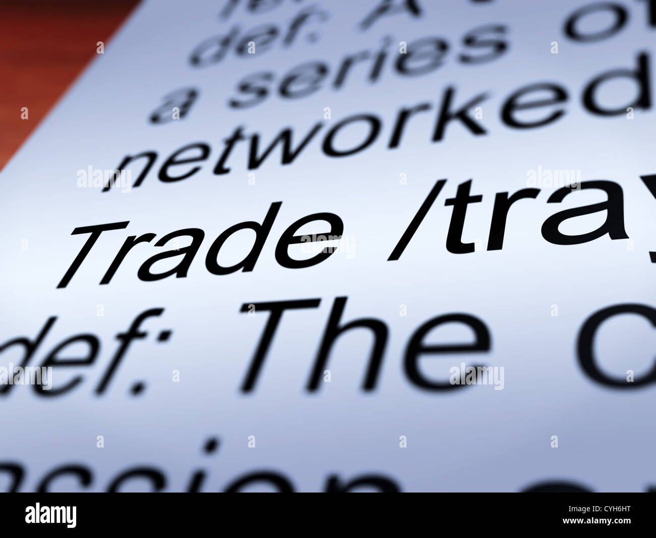 Trade Definition Closeup Shows Import And Export Of Goods Stock Photo ...