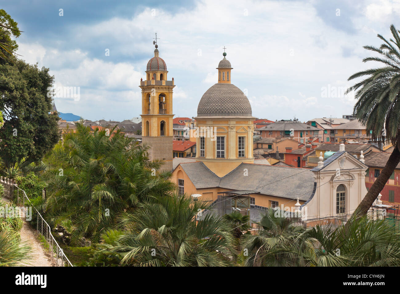 Roofs of the buildings in the city centre of Chiavari, Italy Stock ...