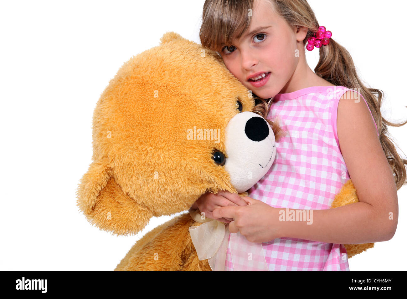 Girl with teddy bear Stock Photo - Alamy