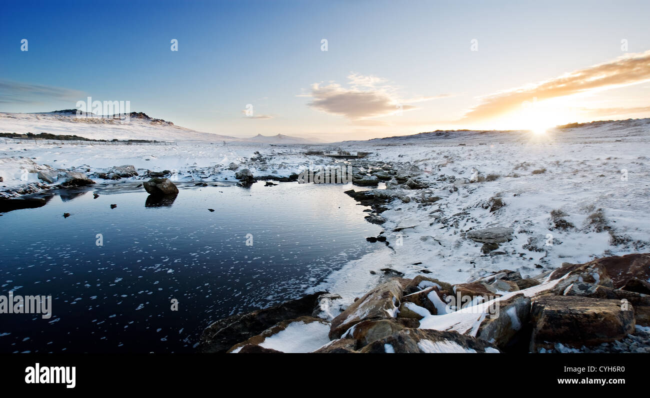 A snow landscape in the Falkland Islands Stock Photo - Alamy
