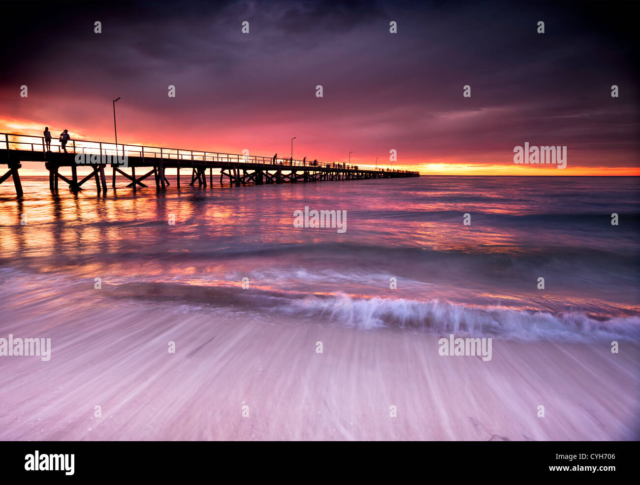 Beautiful Sunset at Semaphore Beach, South Australia Stock Photo - Alamy