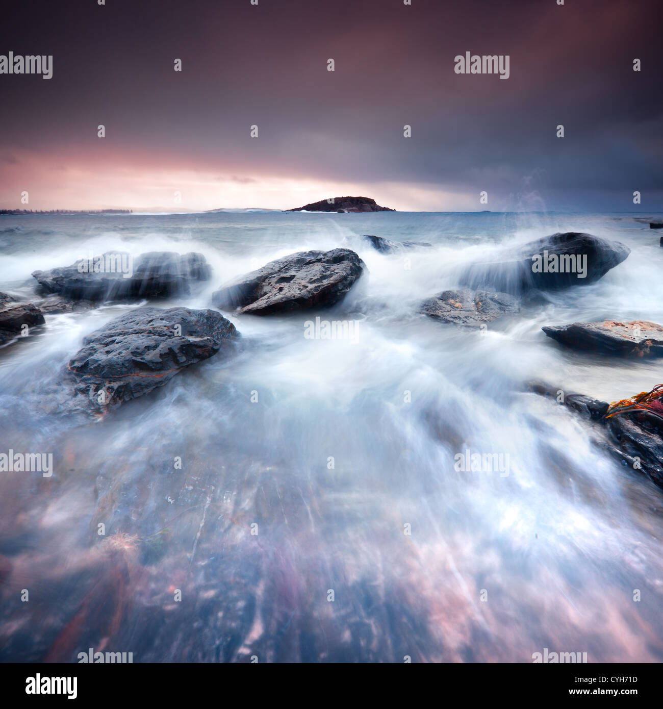 Waves splashing over Rocks at South Australian Beach Stock Photo - Alamy