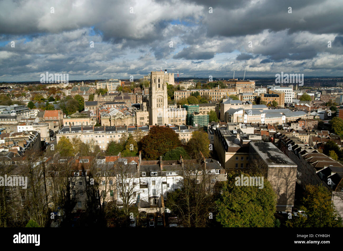 view looking out across bristol from the cabot tower brandon hill ...
