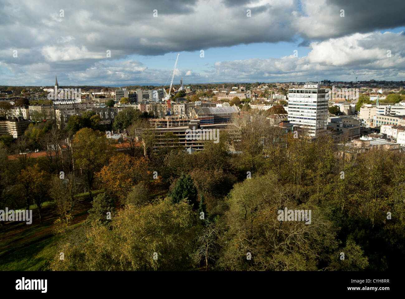 view looking out across bristol from the cabot tower brandon hill ...