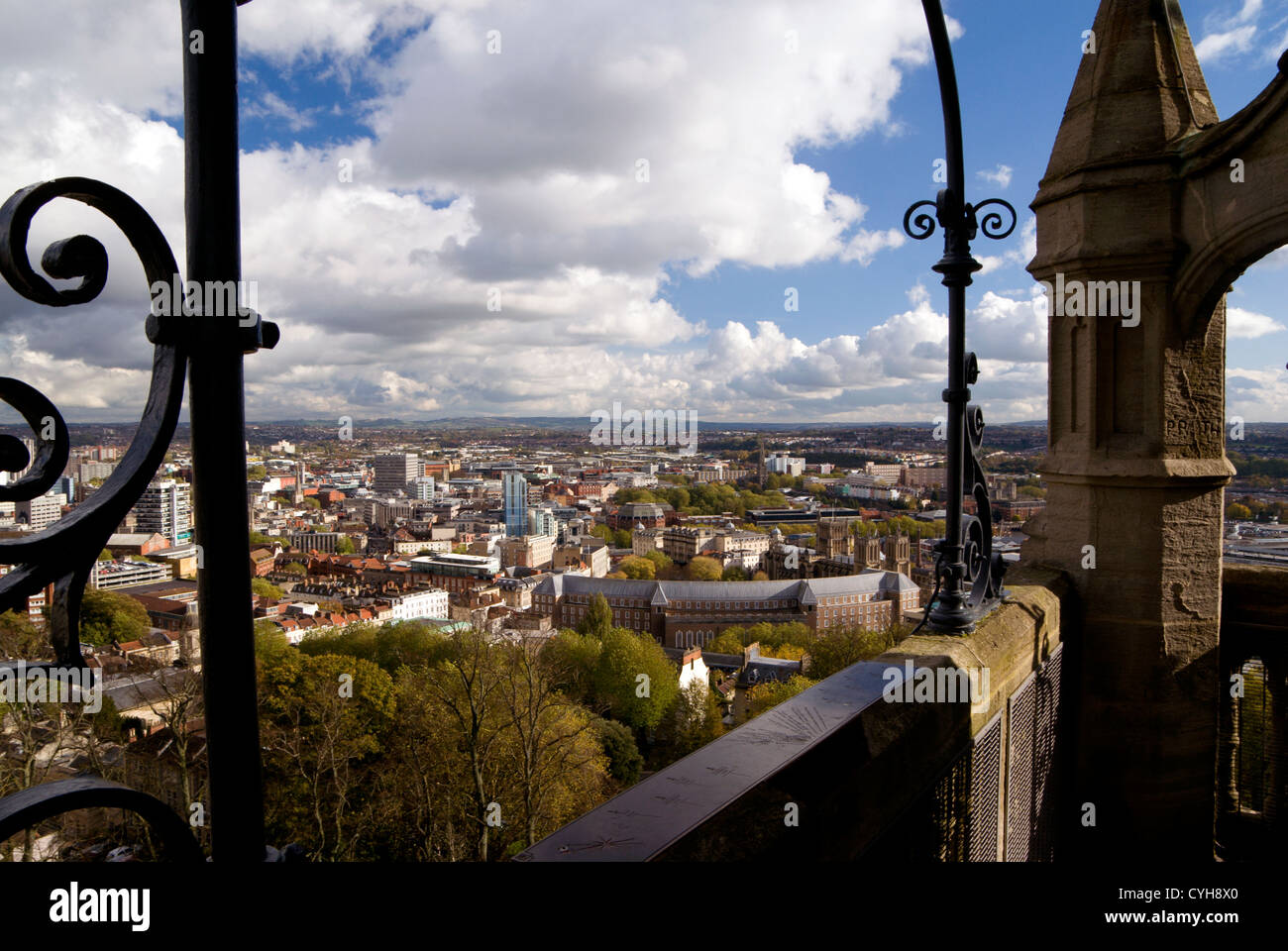 view looking out across bristol from the cabot tower brandon hill ...