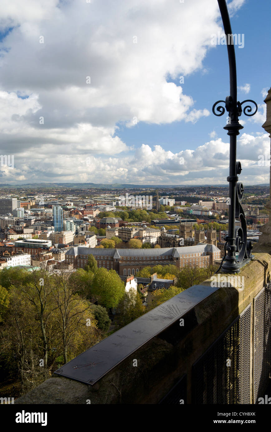view looking out across bristol from the cabot tower brandon hill ...