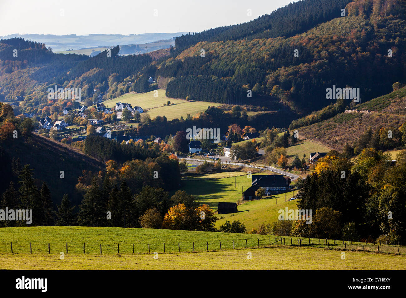 Oberkirchen, a village in the Sauerland, a region in north western ...