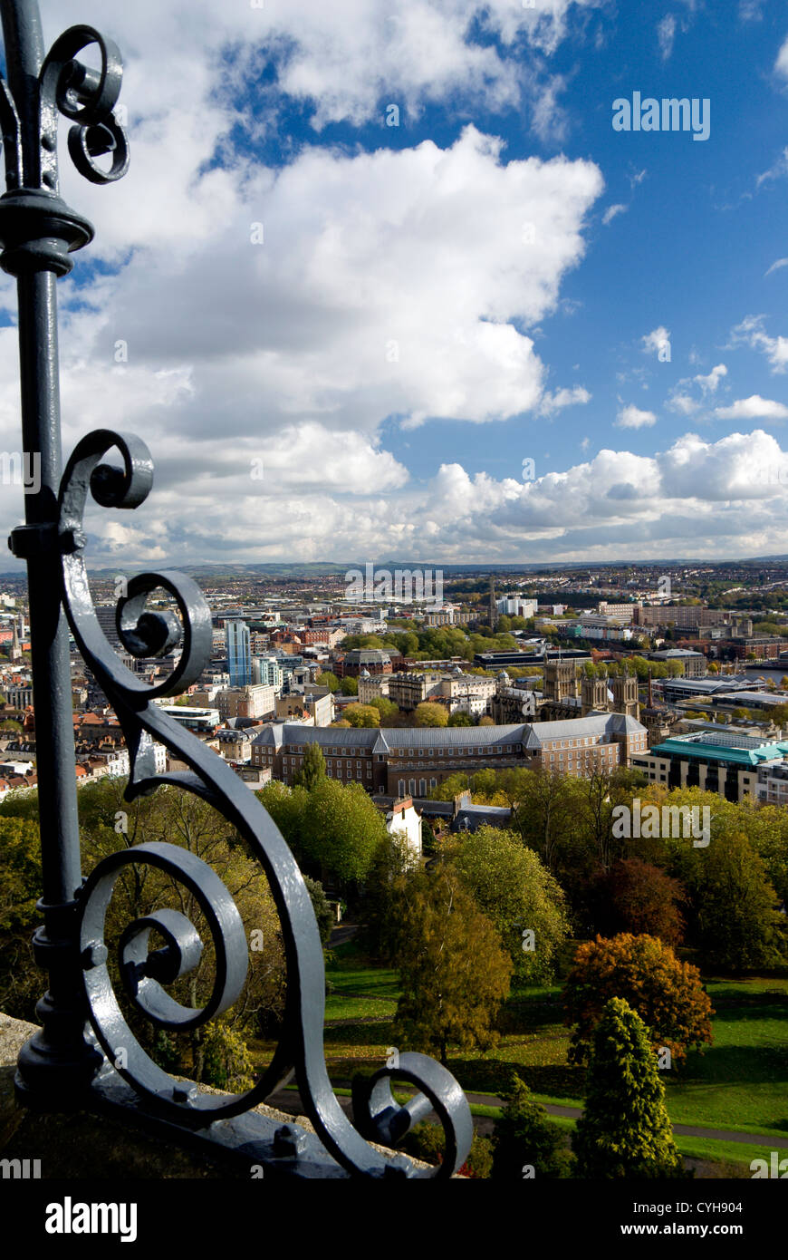 view looking out across bristol from the cabot tower brandon hill ...