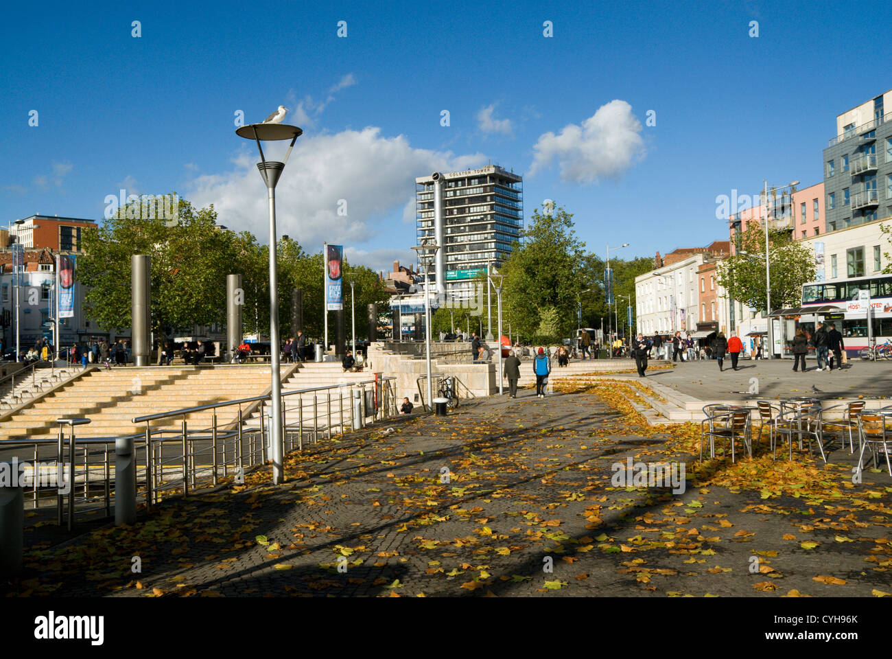centre promenade broad quay bristol england Stock Photo - Alamy