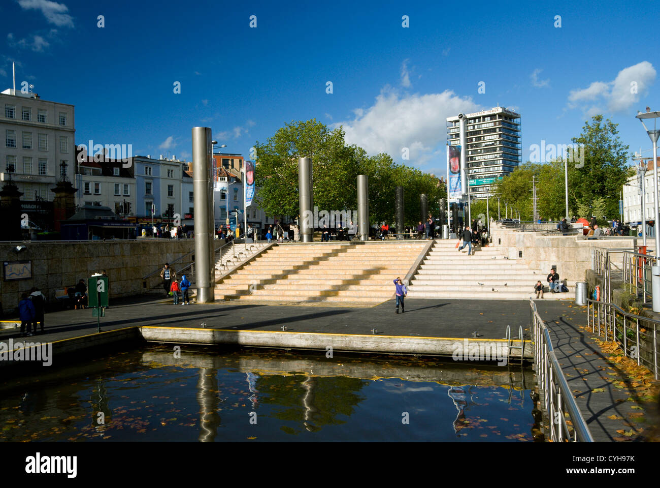 centre promenade broad quay bristol england Stock Photo - Alamy