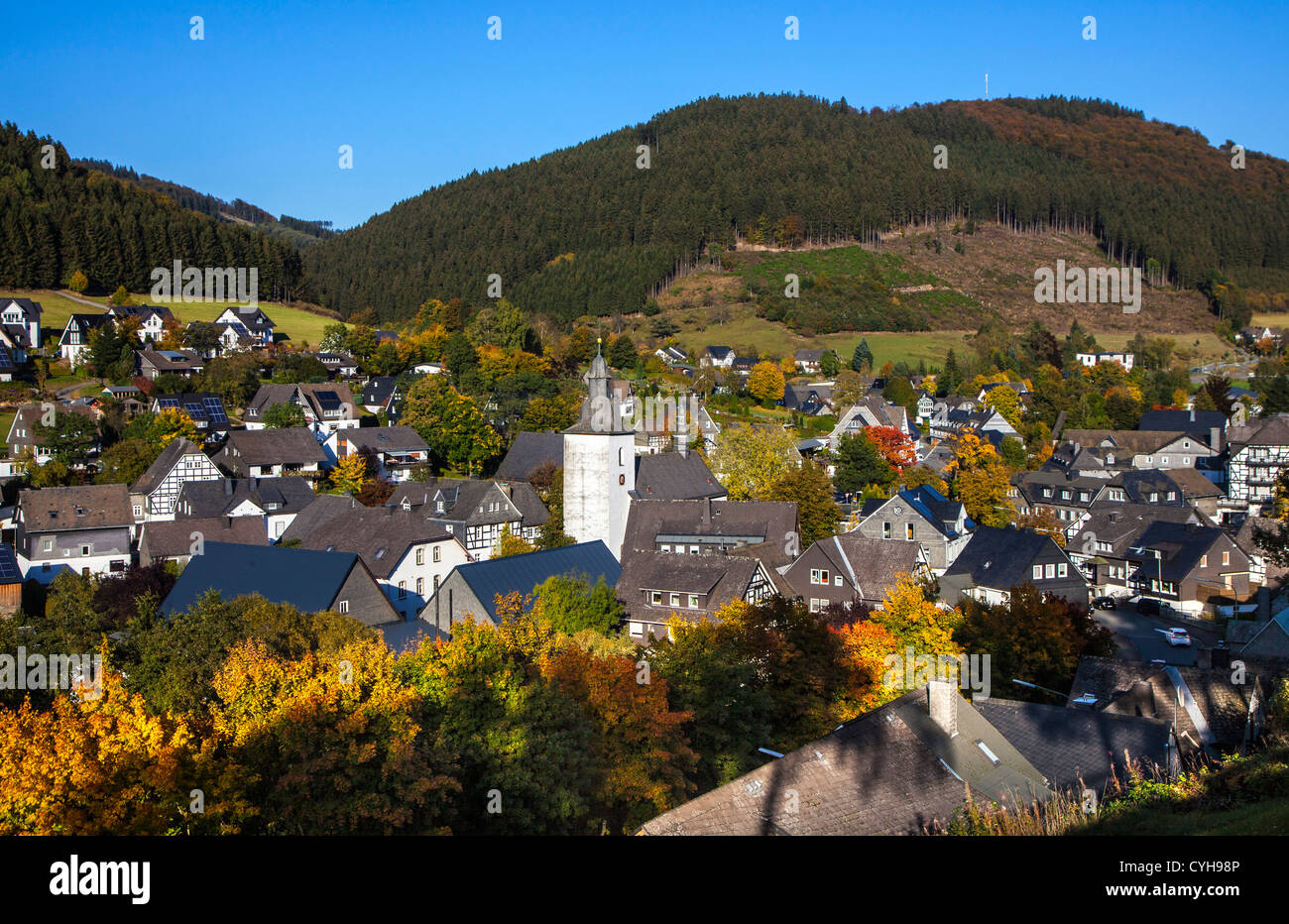Oberkirchen, a village in the Sauerland, a region in north western ...