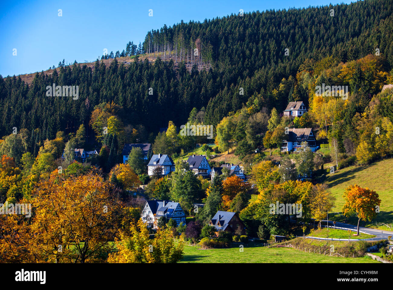 Oberkirchen, a village in the Sauerland, a region in north western ...