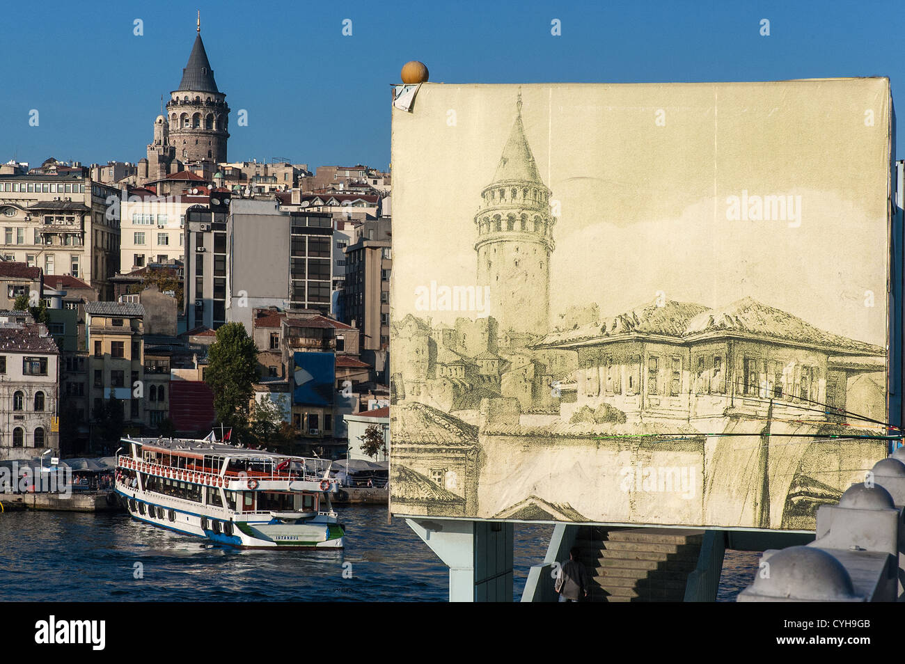 Galata Tower on October 26, 2005 in Istanbul, Turkey Stock Photo - Alamy