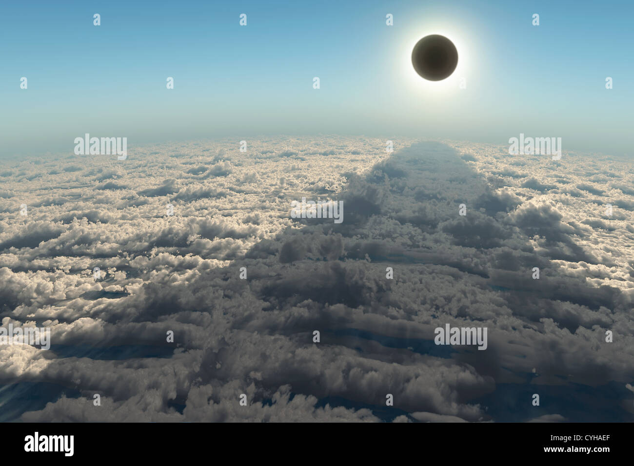 solar eclipse, aerial view Stock Photo - Alamy