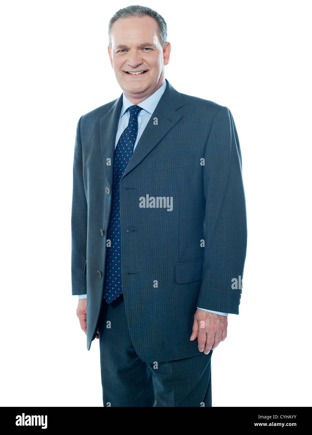 Senior business executive posing in front of camera. Isolated against ...
